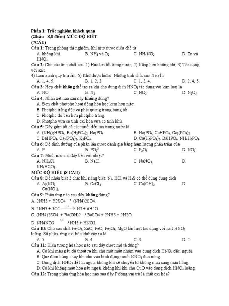 bài tập hno3 | PDF