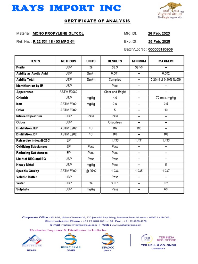CoA - MPG - B No. 3160909 | PDF