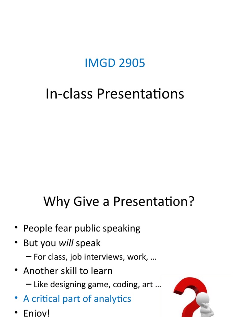 IMGD 2905: In-Class Presentations | Download Free PDF | Cognition ...