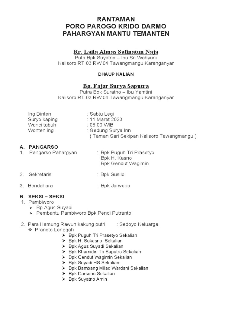 RANTAMAN Ngunduh Mantu | PDF RANTAMAN Ngunduh Mantu | PDF