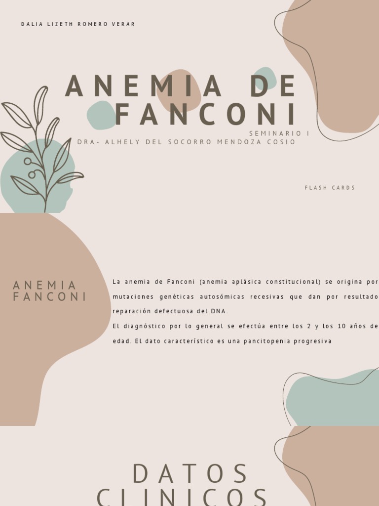 Anemia de Fanconi: Diagnóstico y Tratamiento | PDF | Ciencia y matemáticas