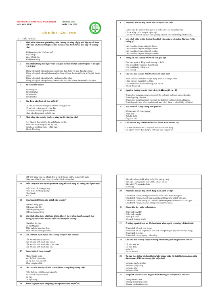 đề GP2 lần 1 Y2020 | PDF