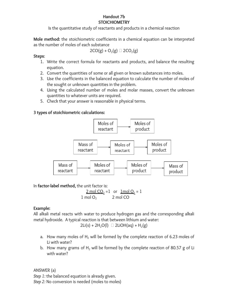 9 Stoichiometry | PDF | Stoichiometry | Mole (Unit)