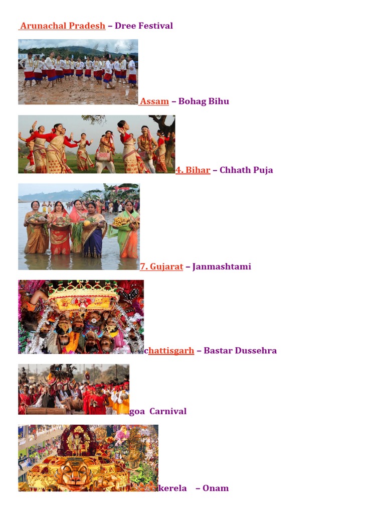 Festivals of Indian States Overview | PDF
