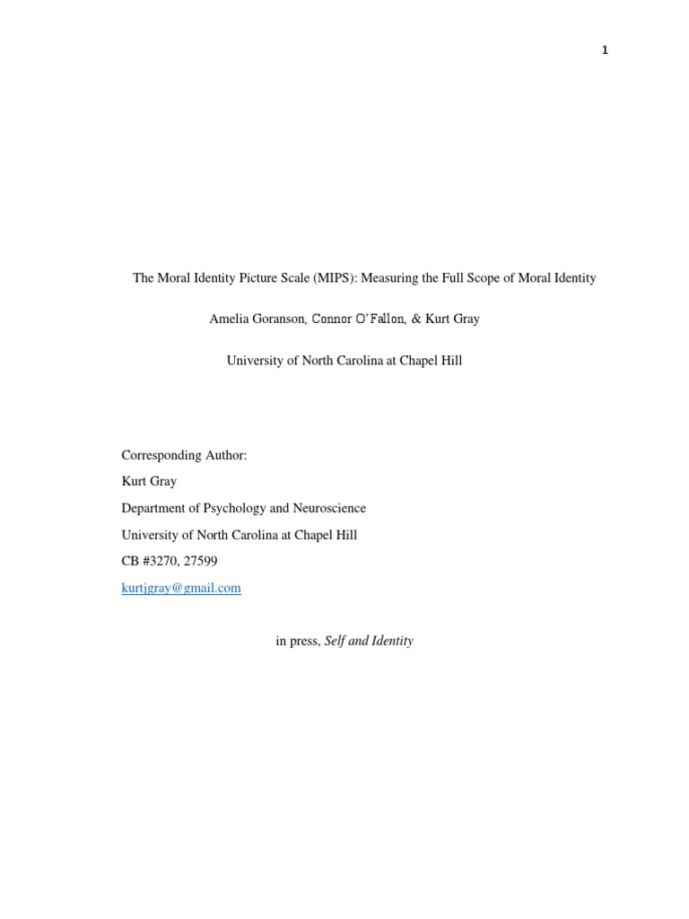 Moral Identity Picture Scale | PDF | Morality | Validity (Statistics)