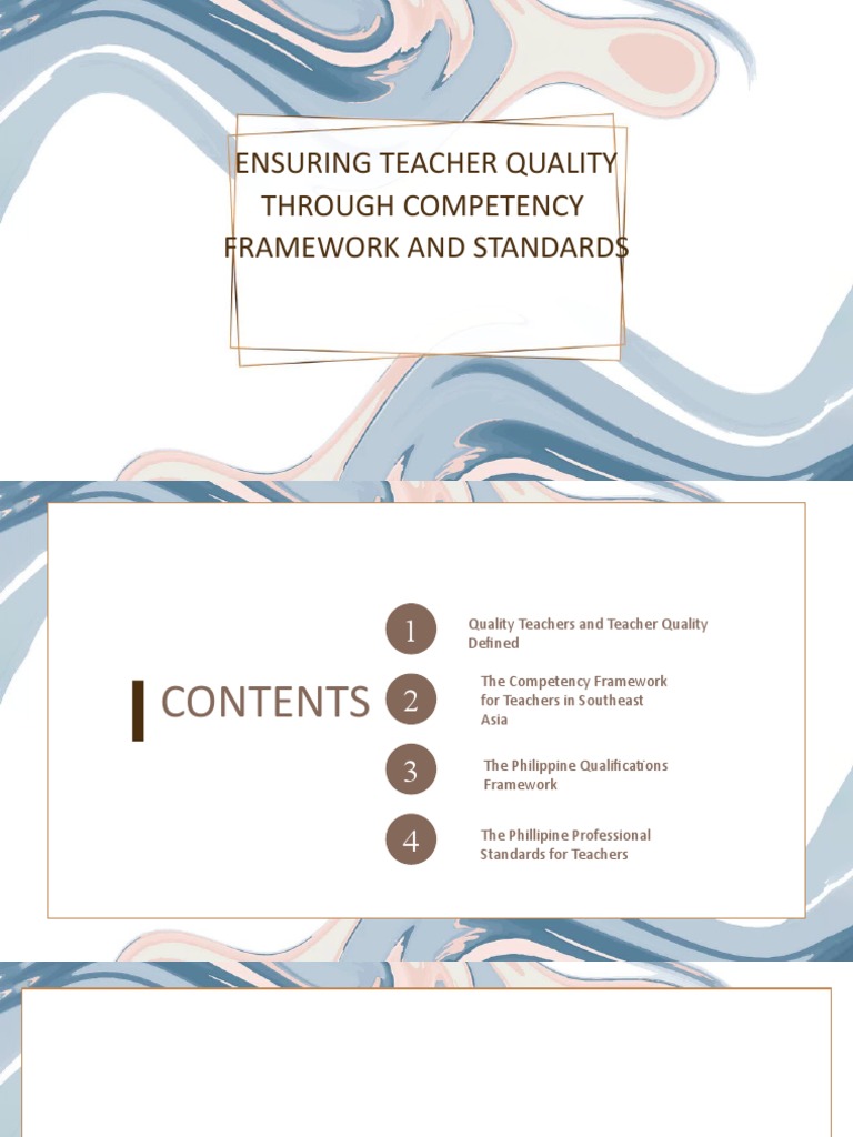 Ensuring Teacher Quality Through Competency Framework and Standards ...