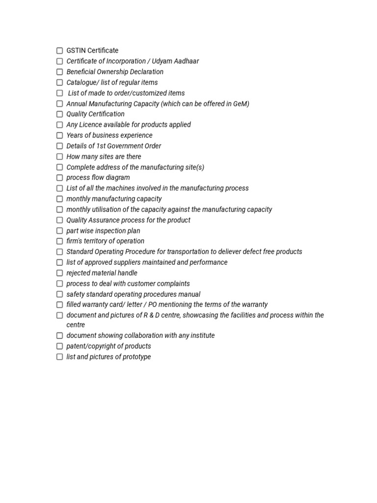 Document Checklist For VA | PDF