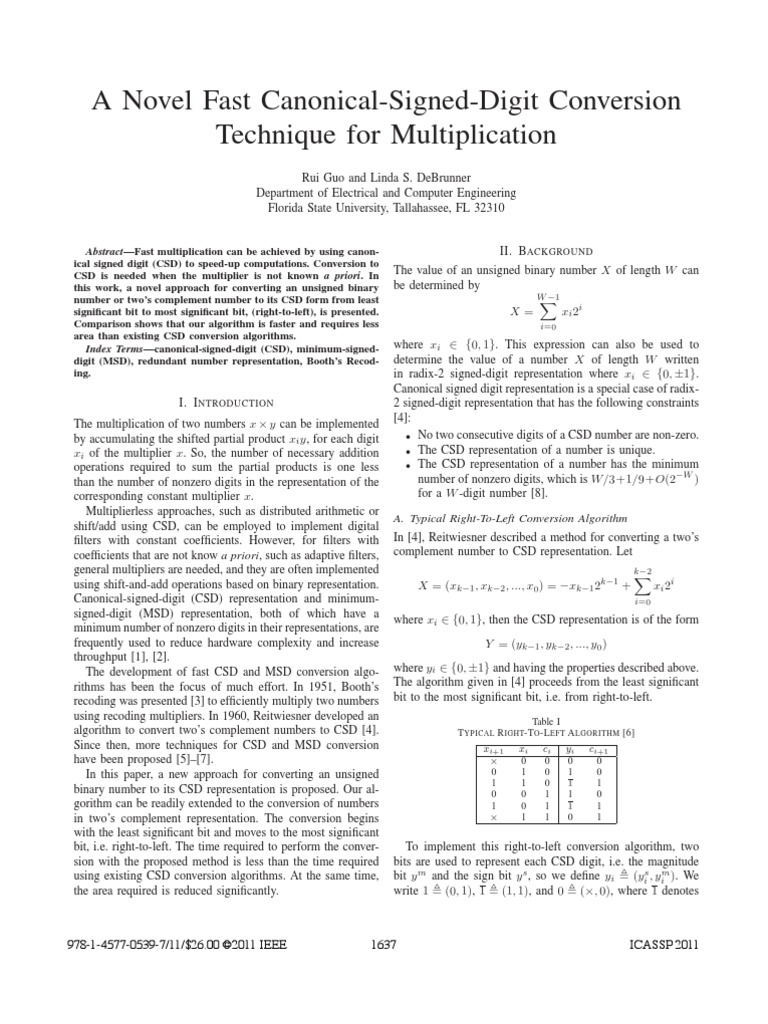 A Novel Fast Canonical-Signed-Digit Conversion Technique For ...