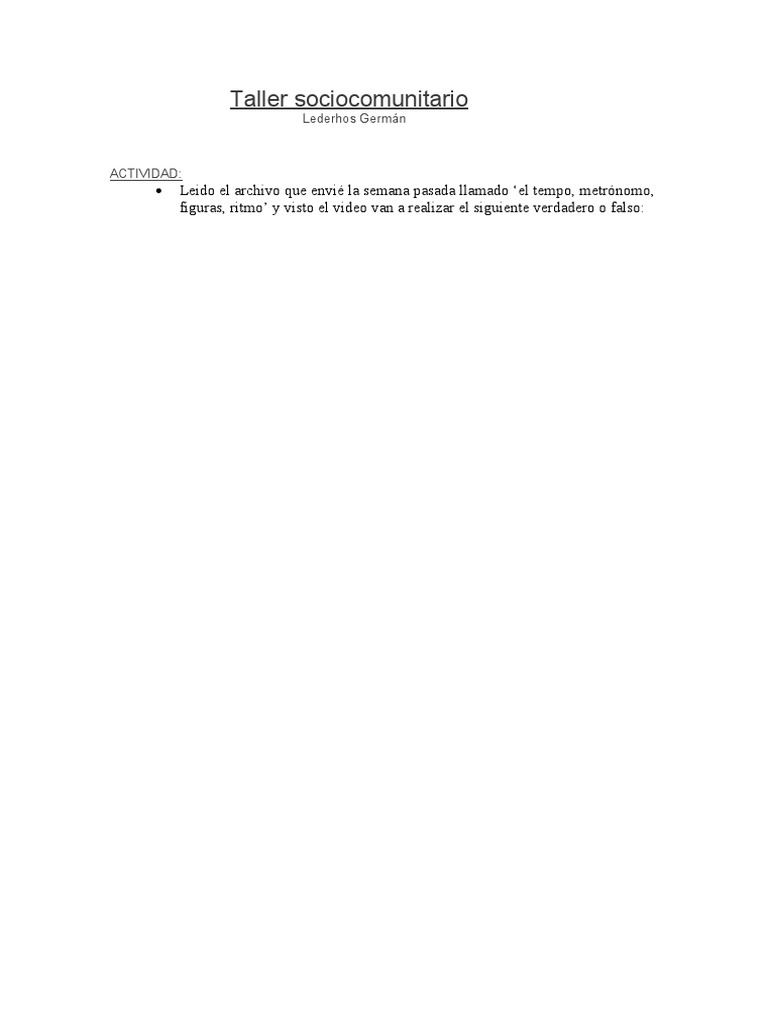 Taller de Ritmo y Pulso Musical | PDF