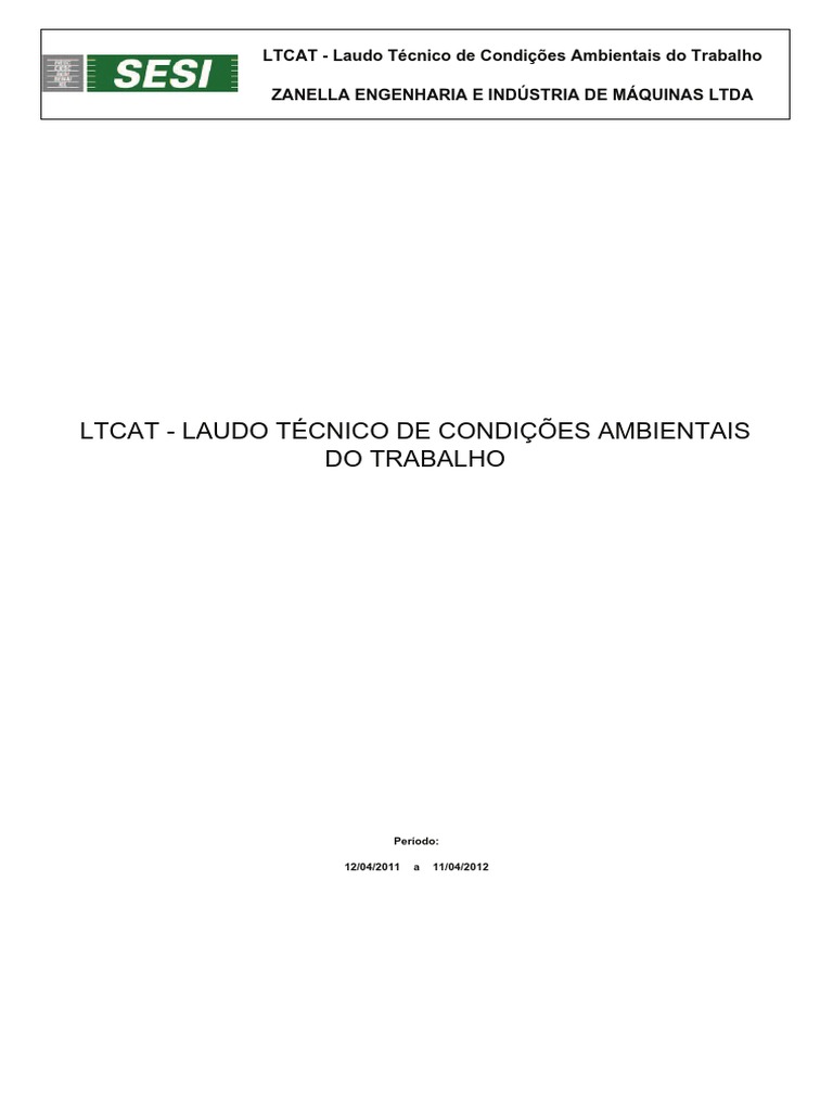LTCAT - Laudo Técnico de Condições Ambientais Do Trabalho | PDF ...
