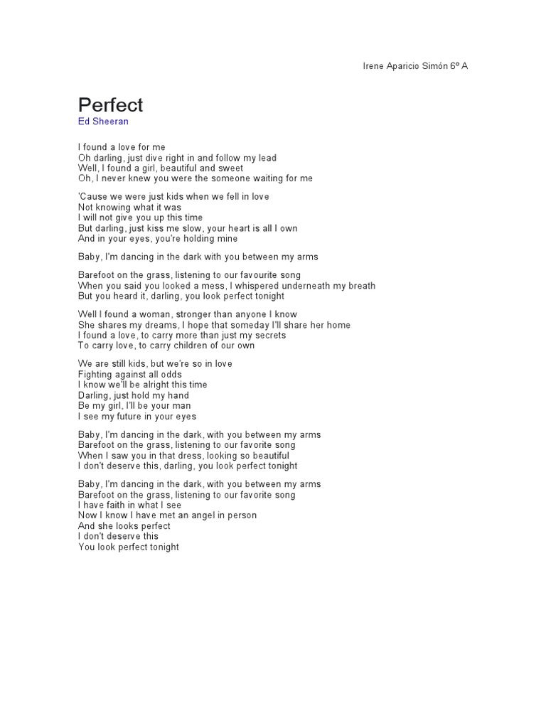 Perfect: Ed Sheeran | PDF
