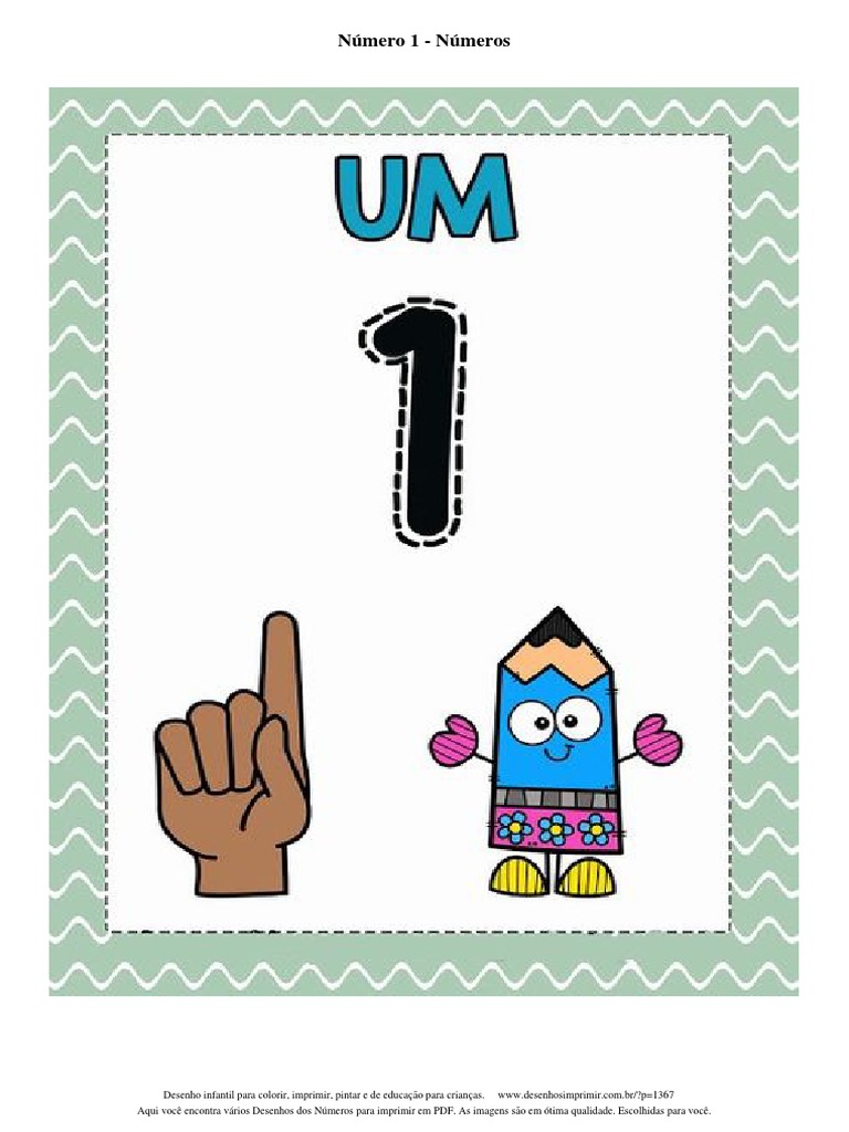 Desenhos Dos Numeros para Imprimir Numero 1 | PDF