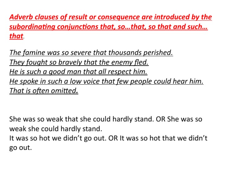 Adverb Clause of Result | PDF | Language Arts & Discipline