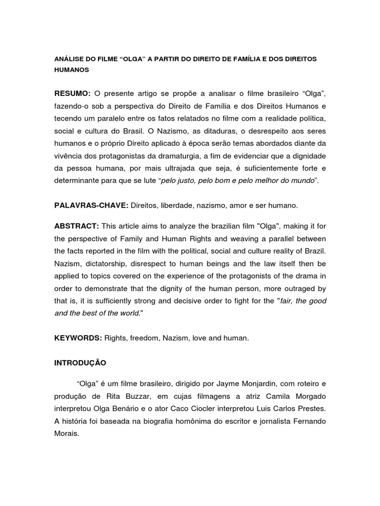 Resumo Do Filme Olga | PDF | Família | Amor
