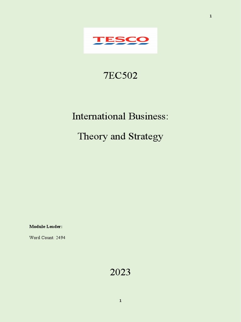 TESCO | PDF | Internationalization | Tesco