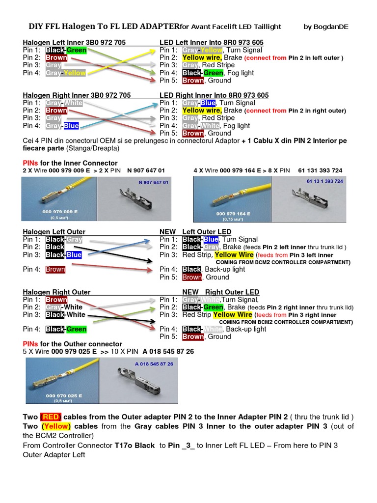 A4 B8 8K AVANT - DIY ADAPTER FL LED TAILLIGHT and Coding HOW TO | PDF ...