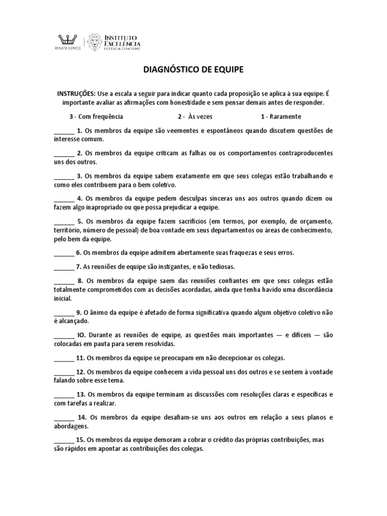 Diagnóstico de Equipe | PDF