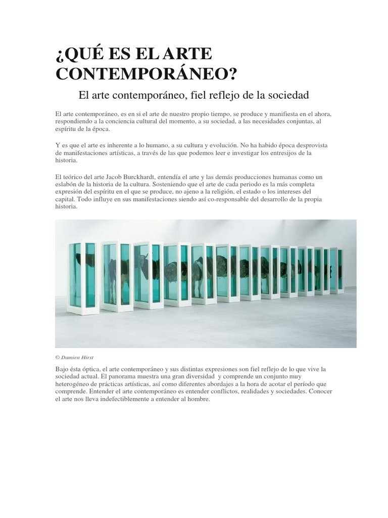 Qué Es El Arte Contemporáneo | PDF | Vanguardia | Arte de performance
