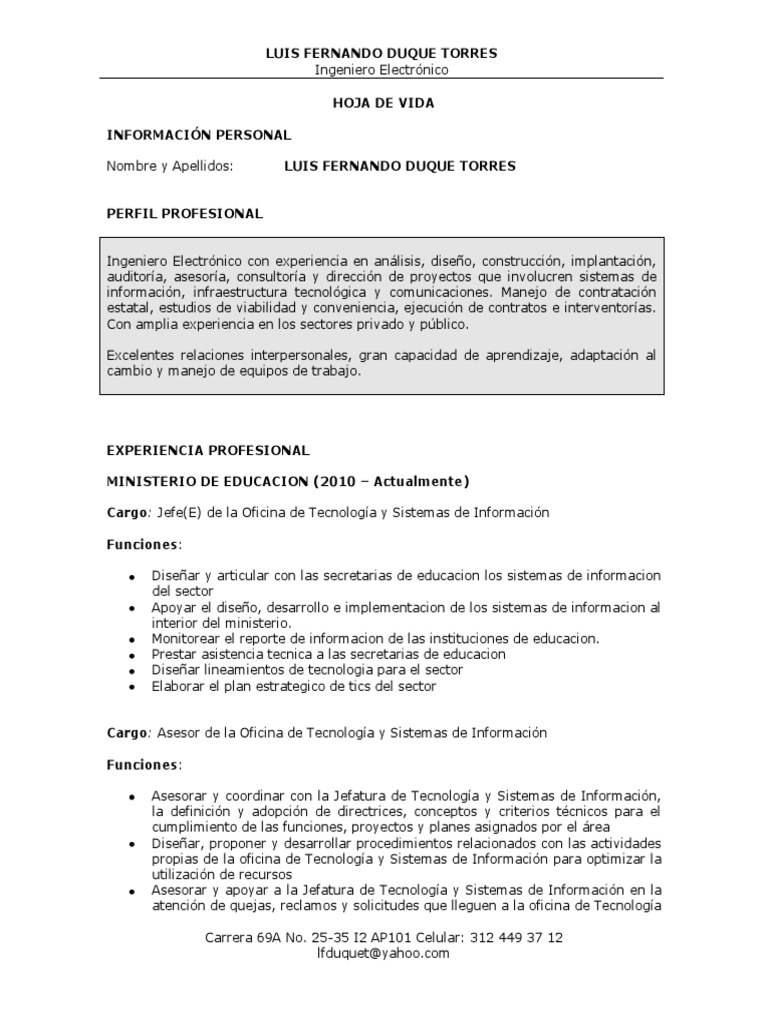 HV Luis Fernando Luque | PDF | Obtención | Informática