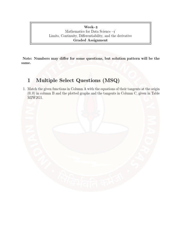 1 Multiple Select Questions (MSQ) | PDF