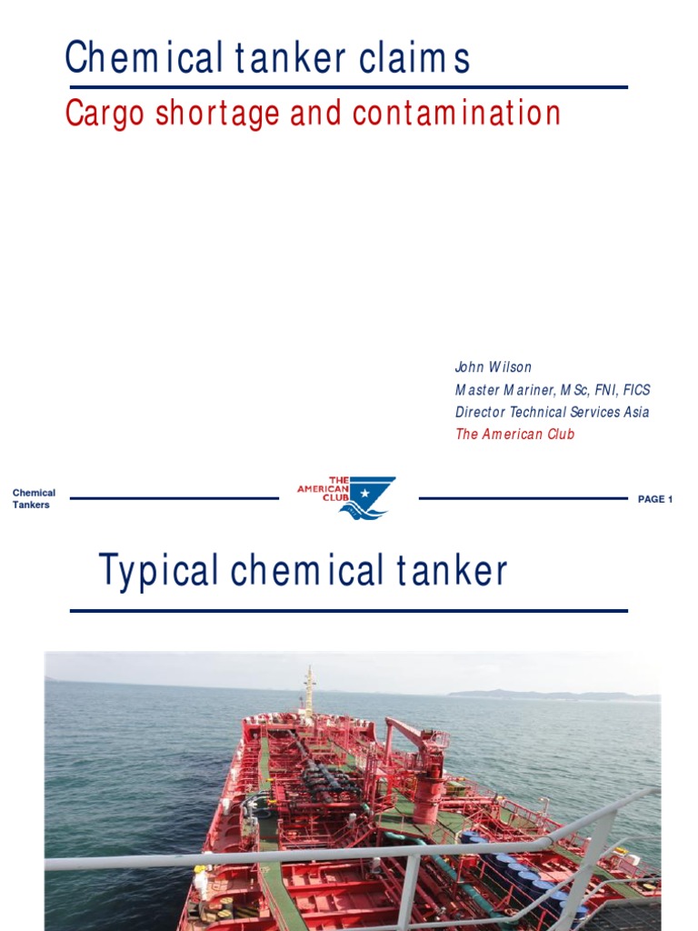 Chemical Tanker Claims | PDF | Oil Tanker | Pipeline Transport