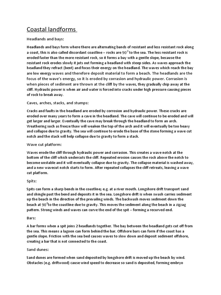 Coastal Landforms | PDF | Erosion | Beach