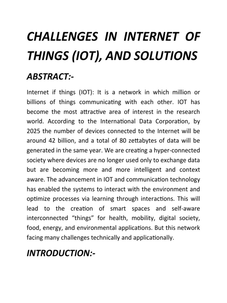 Challenges in Internetof Things | PDF | Internet Of Things | Computer ...