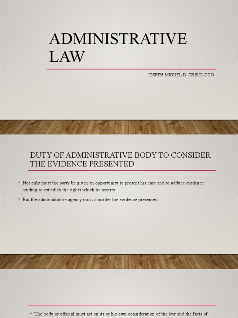 Administrative Law: Evidence and Due Process | PDF | Evidence (Law ...