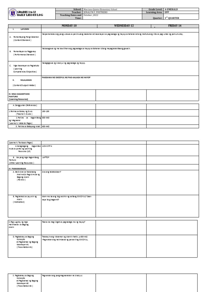 DLL Oct-Week 8-EPP 4-EMERALD | PDF