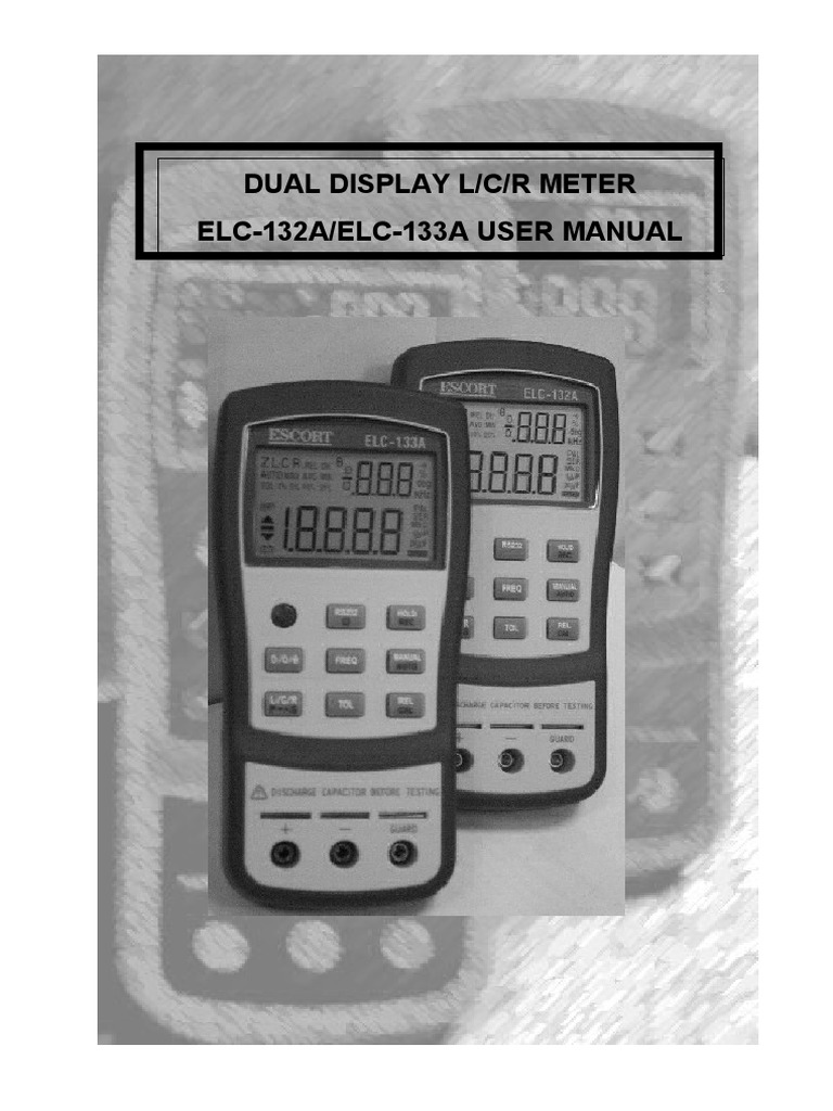 Dual Display L/C/R Meter Elc-132A/Elc-133A User Manual | PDF ...