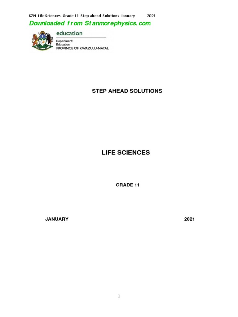 KZN Grade 11 Life Sciences Solutions 2021 | PDF | Cellular Respiration ...