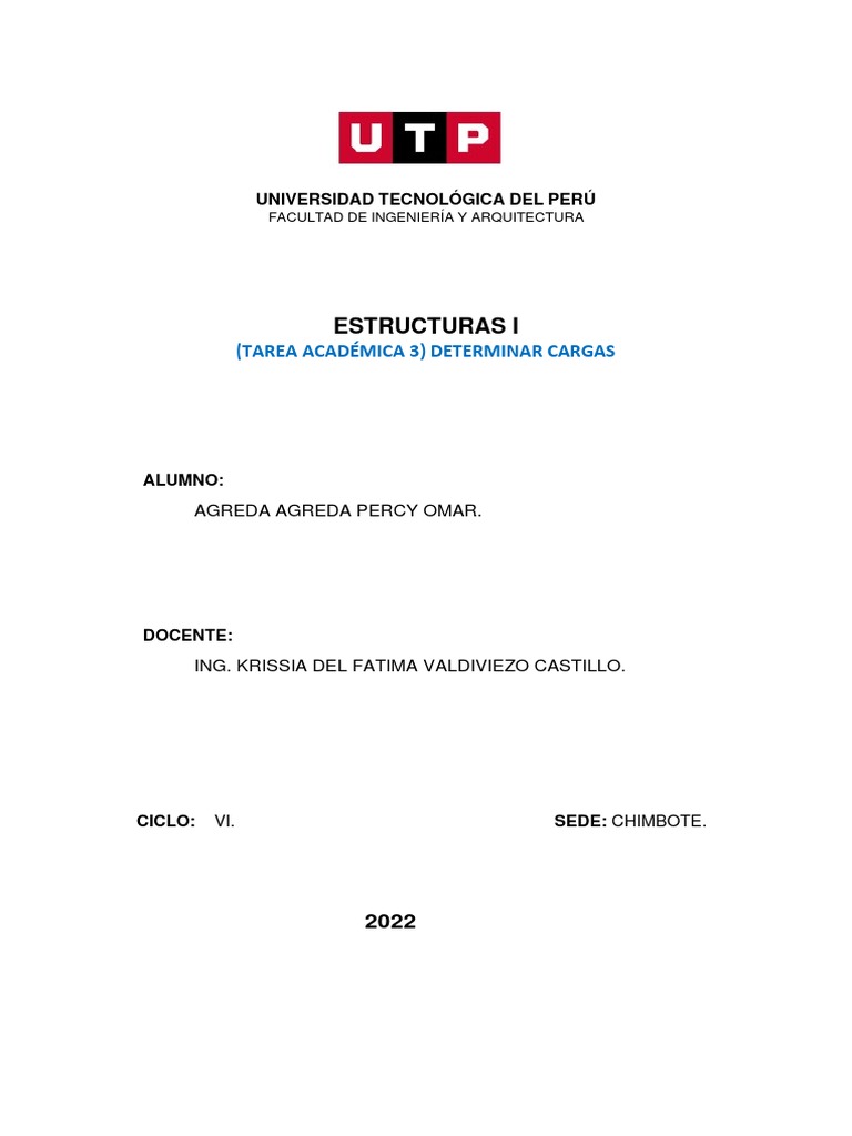 Tarea Académica 3 - Estructuras | PDF