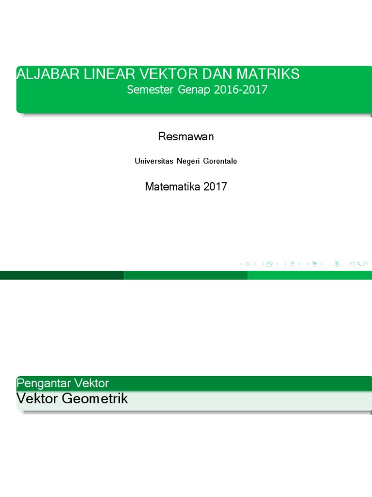 Aljabar Linear Elementer Vektor | PDF