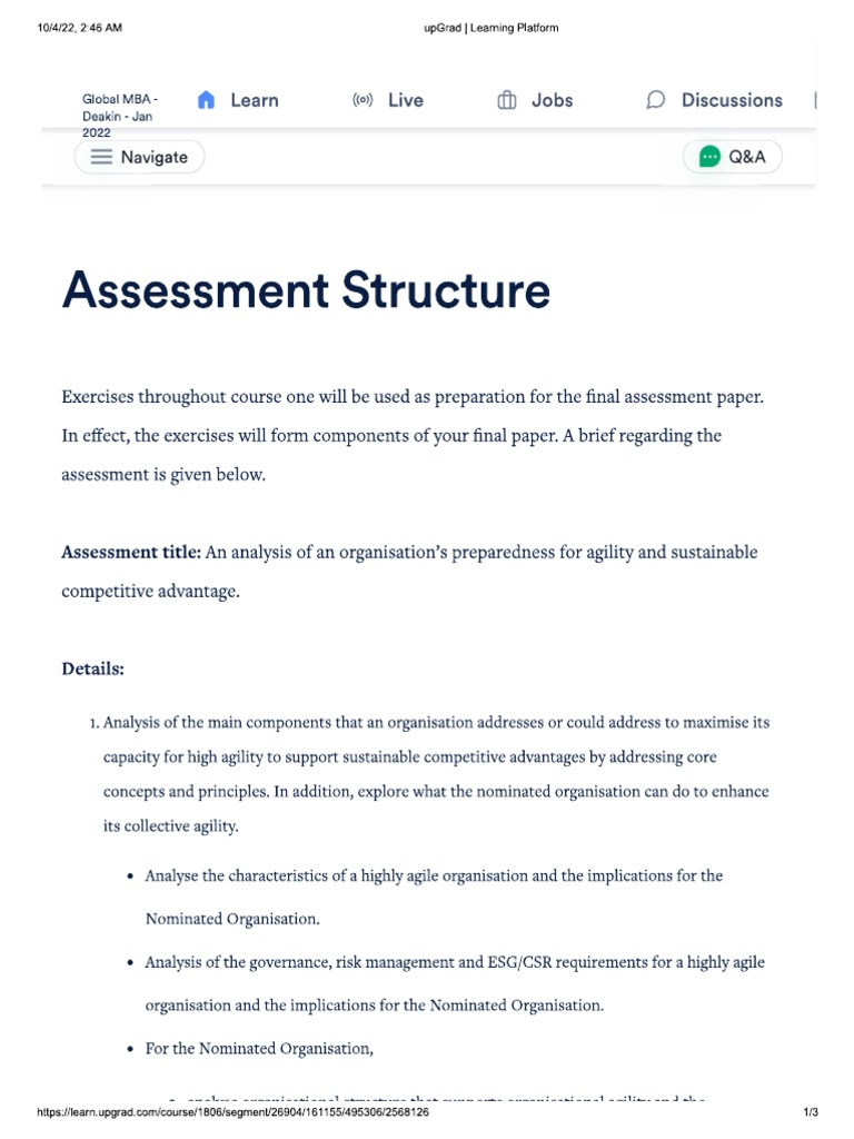 Assesment Structure | PDF