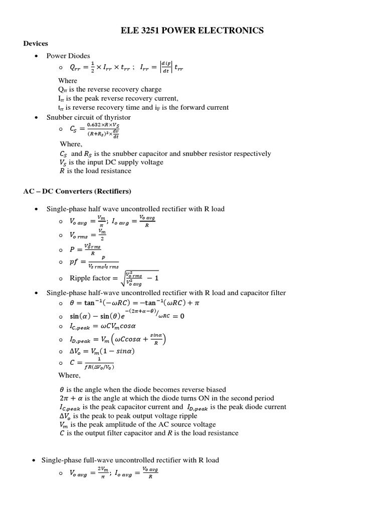 Insem 1 - PE - Handbook - 2023 | PDF | Rectifier | Electrical Circuits