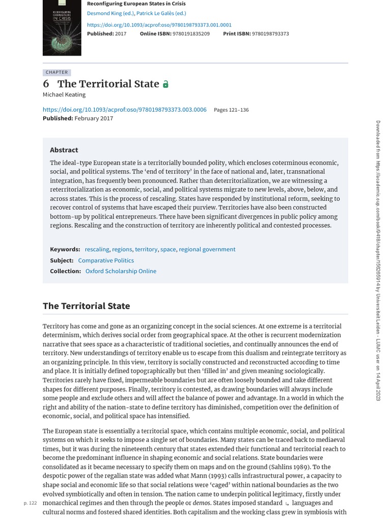 Keating Territorial State | PDF | European Union | Nationalism