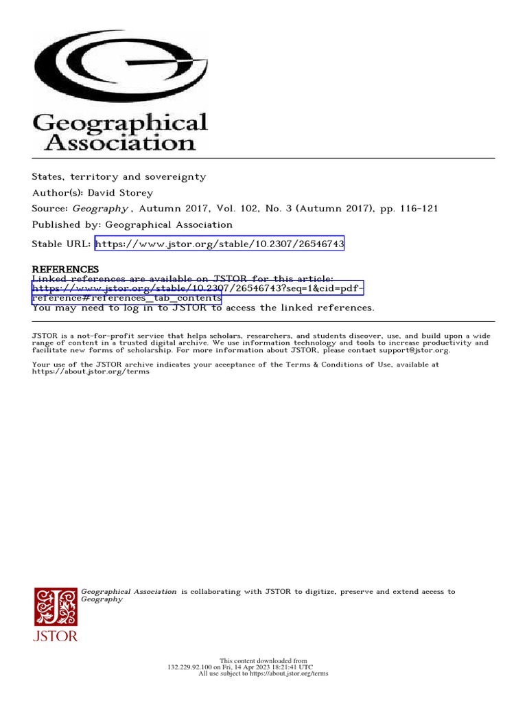 Storey States Territory and Sovereignty | PDF | Sovereignty | Secession