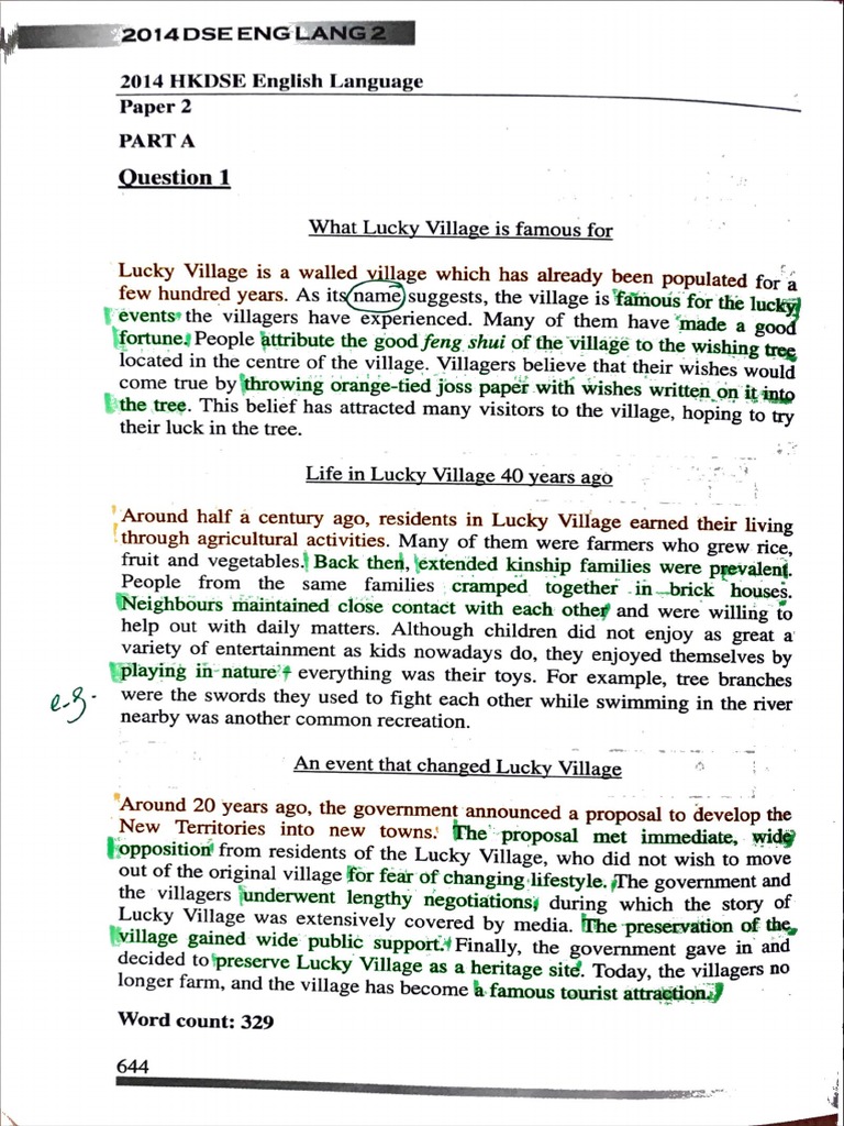 2014 DSE PAPER 2 Sample Writings | PDF