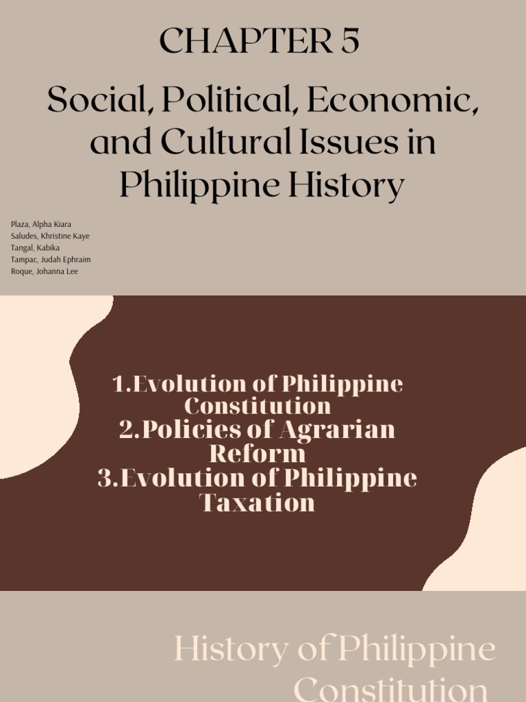 Social, Political, Economic, and Cultural Issues in Philippine History ...