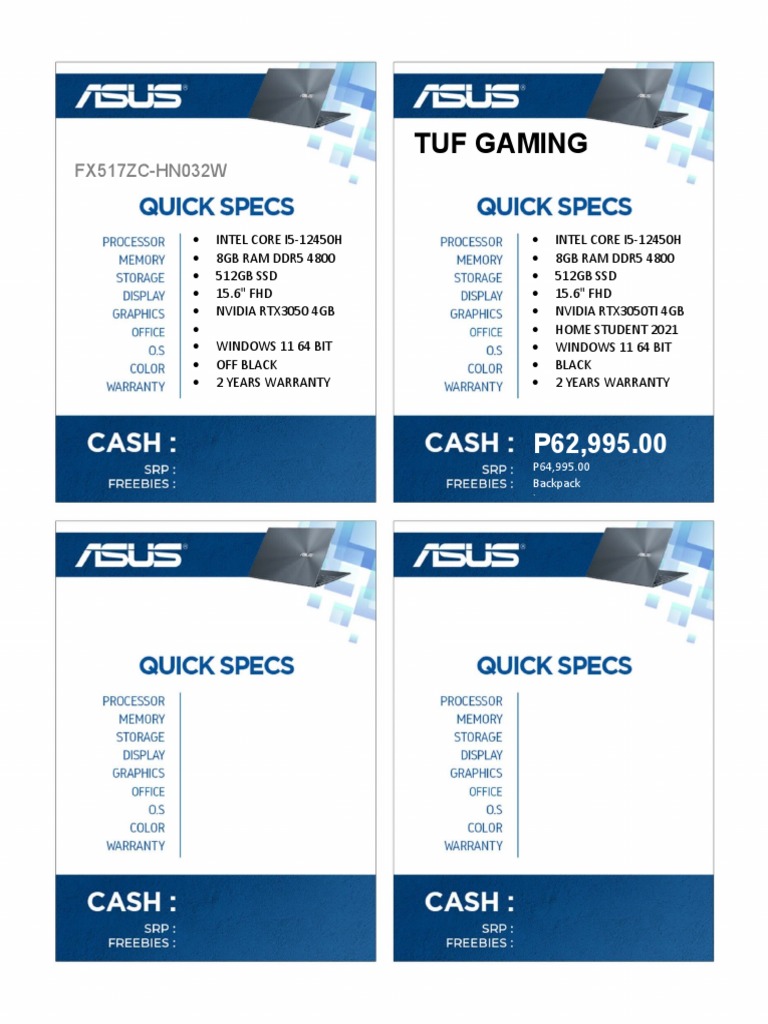 Asus Specs 4 | PDF