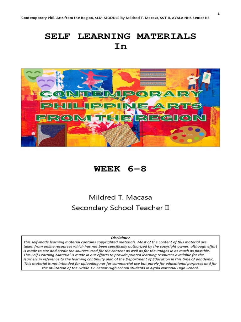 Self Learning Materials In: Mildred T. Macasa Secondary School Teacher ...