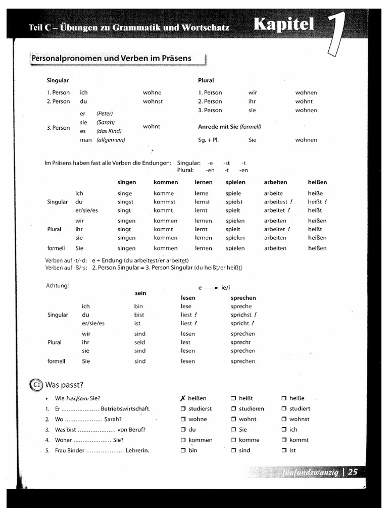 Kapitel 1 - Übungen Und Vokabeln | PDF