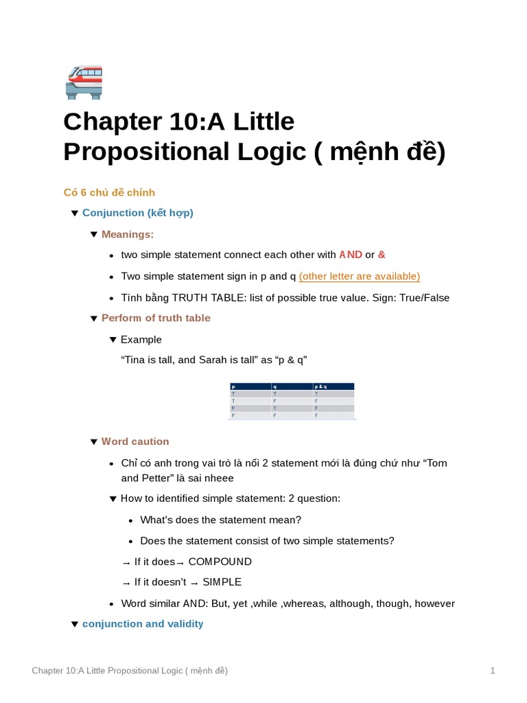 Chapter 10A Little Propositional Logic (MNH) | PDF