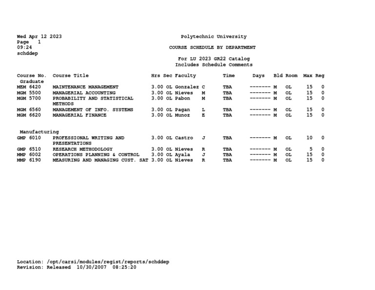 Summer 2023 Online Graduate Course Offering | PDF