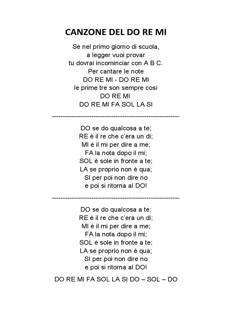 Canzone Del Do Re Mi | PDF