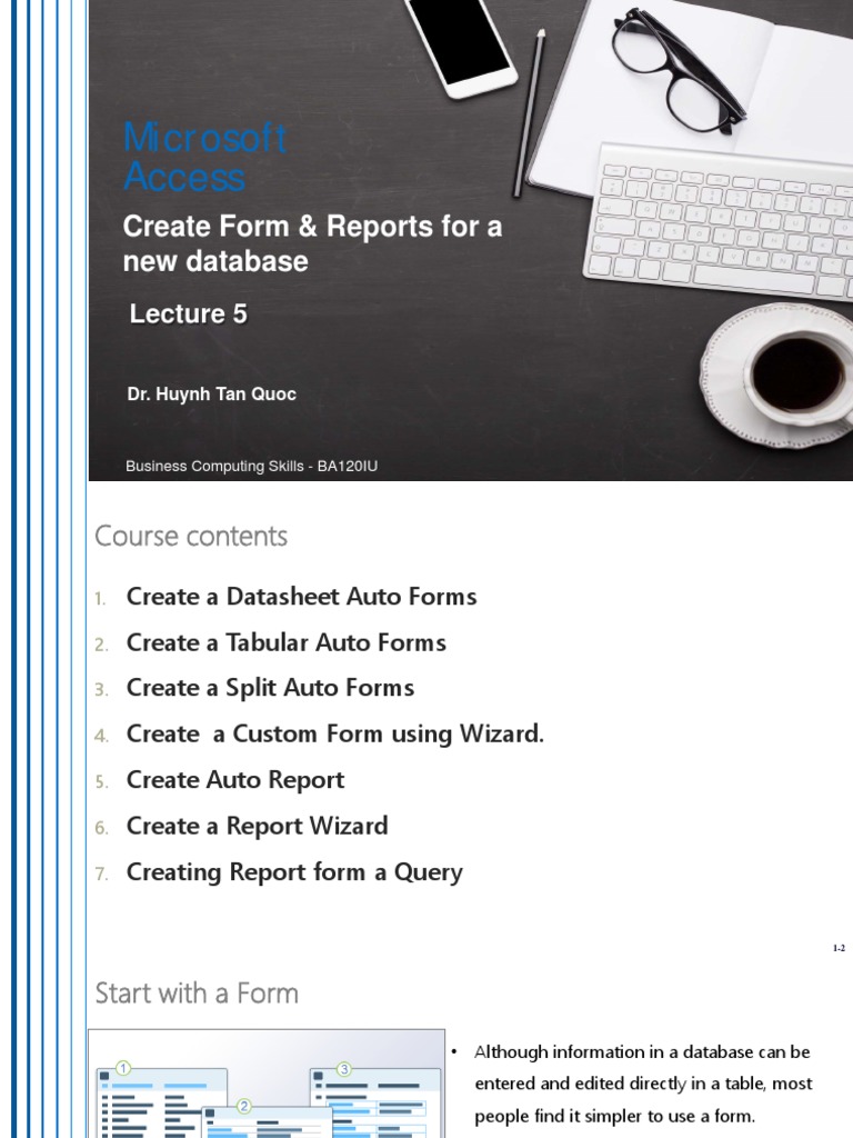Creating Effective Reports And Forms For Data Analysis And Presentation Pdf Databases Data