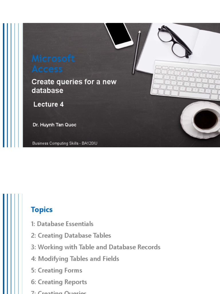 Lecture 4 - Access Create queries-QH | PDF | Databases | Information Retrieval