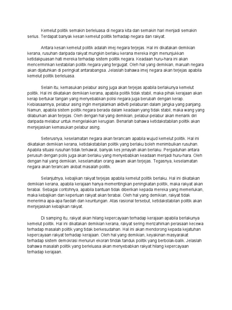 Pam Karangan Kemelut Politik 14 - 10 - 22 (Jumaat) | PDF