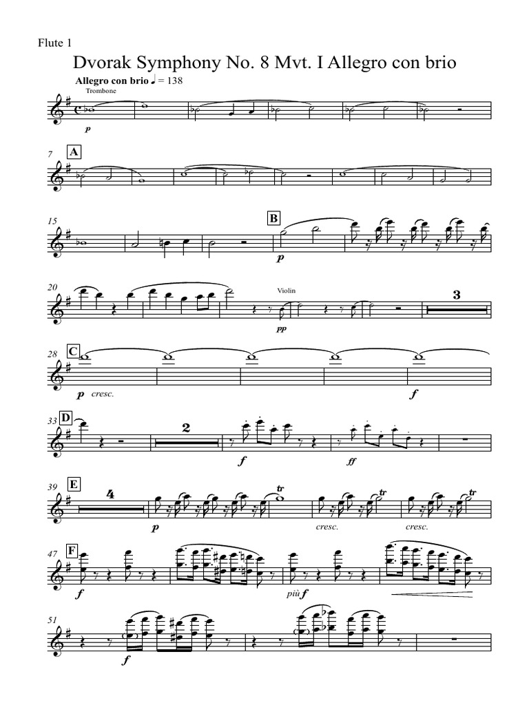 Dvorak Symphony 8 MVT I (All Parts) | PDF