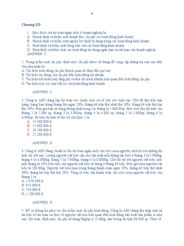 Ôn tập KTQT 2 | PDF